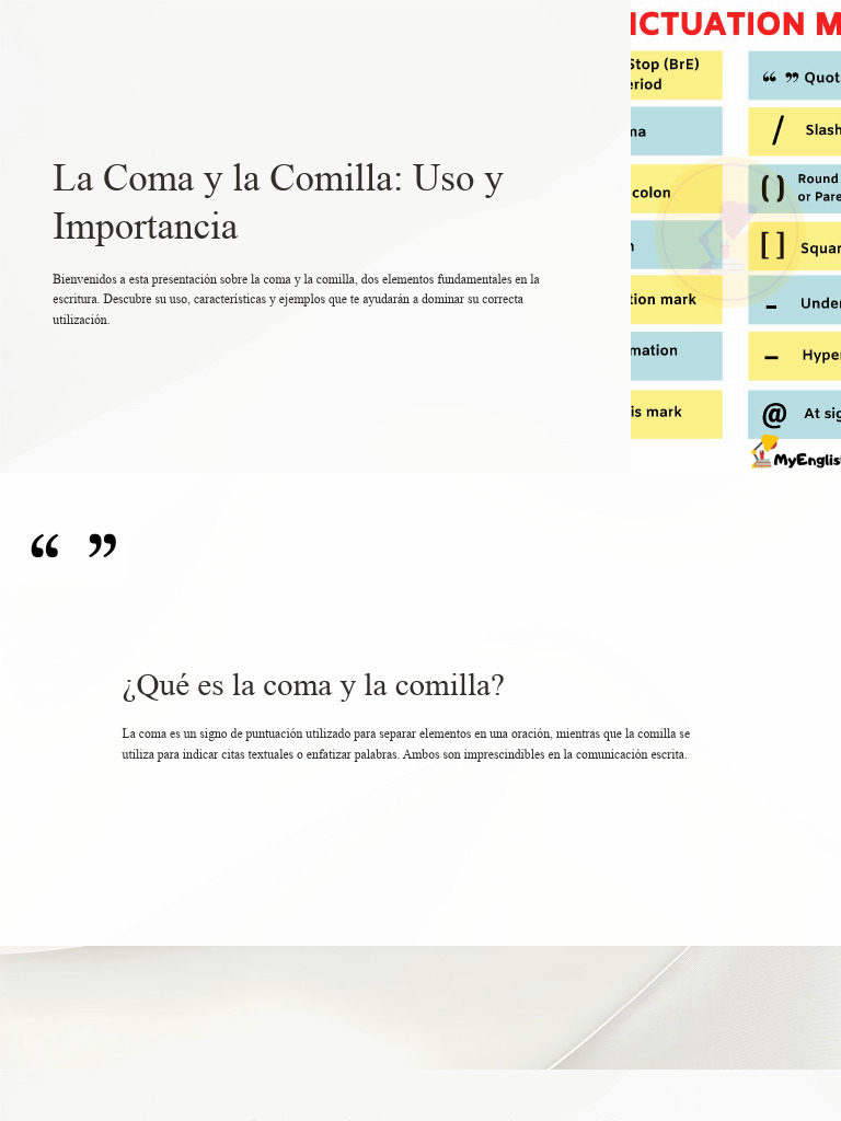 La Coma y La Comilla Uso y Importancia | PDF