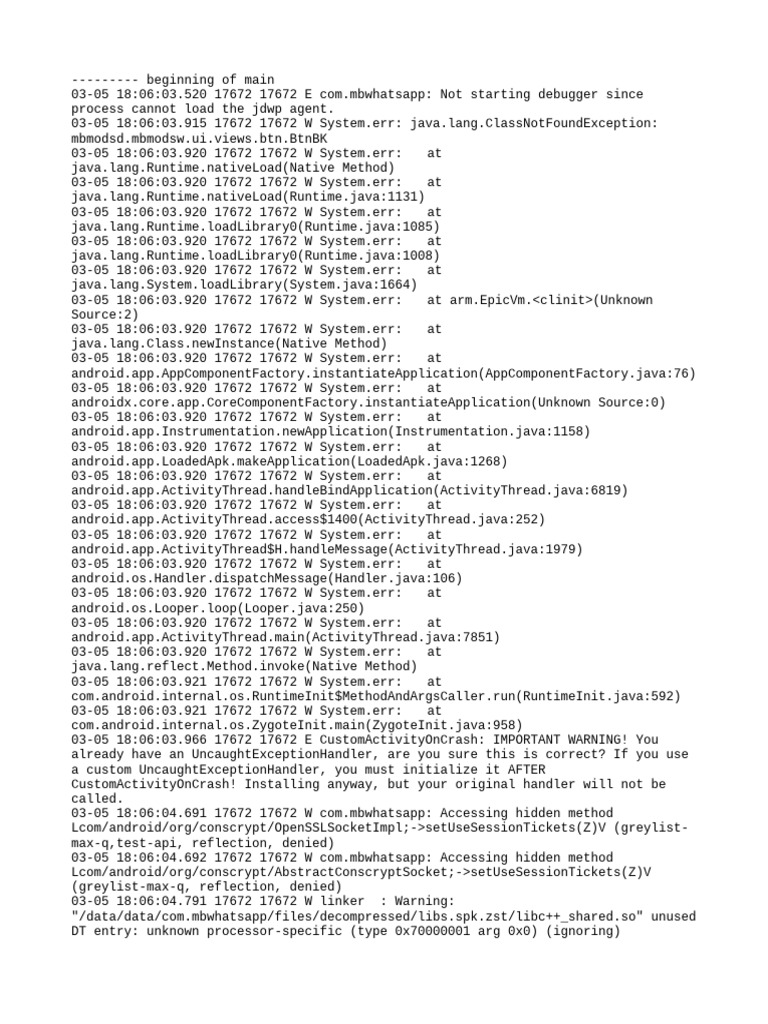 .Trashed 1712978545 Logcat | PDF | Java (Programming Language) | Mobile App