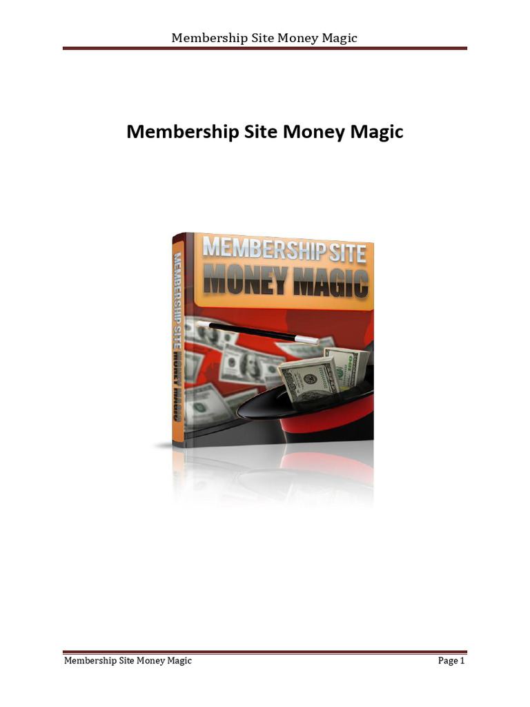 Membership Site Money Magic | PDF | Internet Forum | Word Press