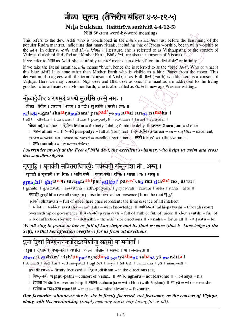 NiiLaa Sutam | PDF | Devi | Indian Religions