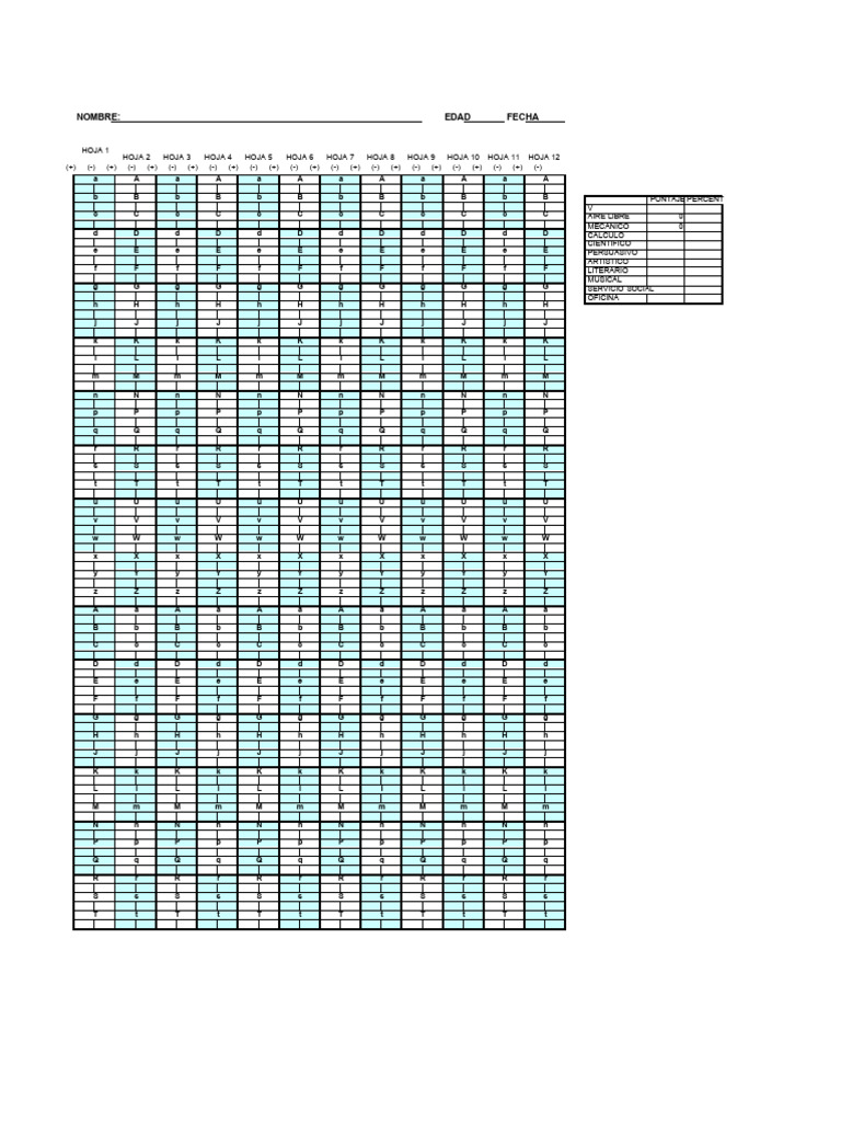 Hoja Respuesta Kuder Vocacional PDF | PDF