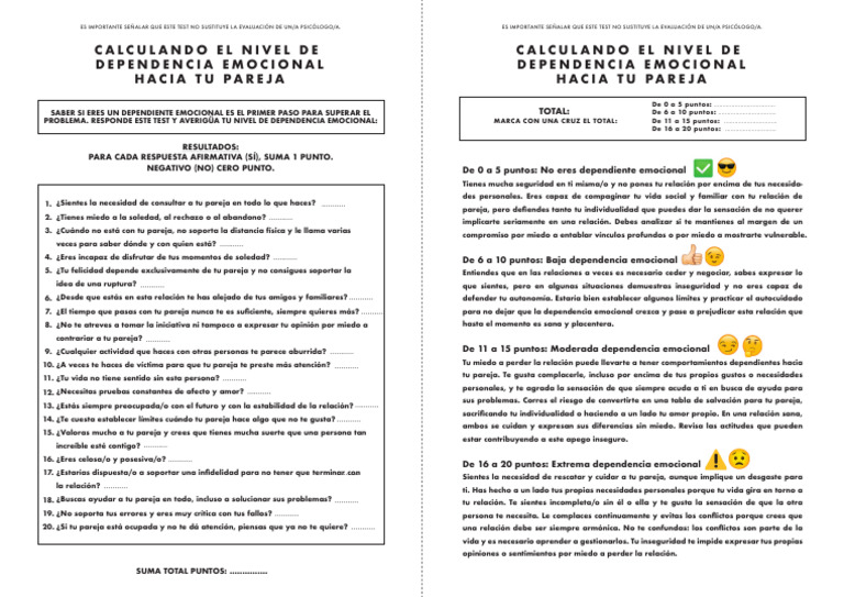ENCUESTA-DEPEND EMOCIONAL (2) | PDF | Las emociones | Amor