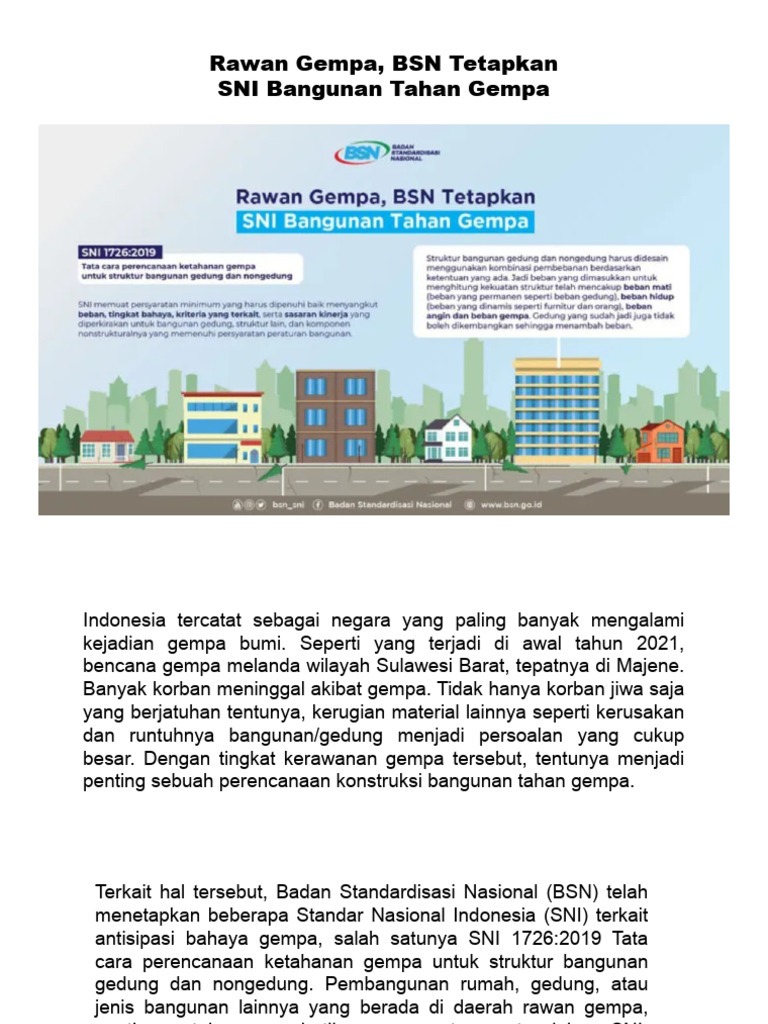 Peraturan Gedung Tahan Gempa | PDF