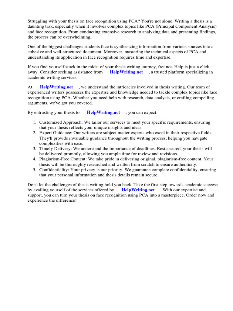 Thesis On Face Recognition Using Pca | PDF | Principal Component ...