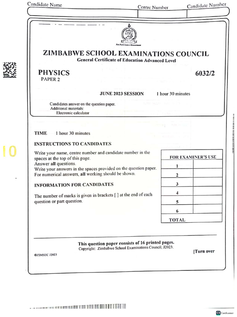 A Level Physics P2 June 2023 | PDF