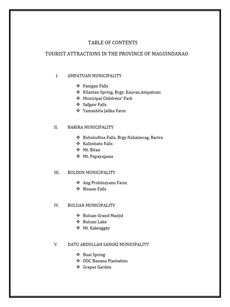 Maguindanao Tourist Attractions Guide | PDF | Tourism | Earth Sciences