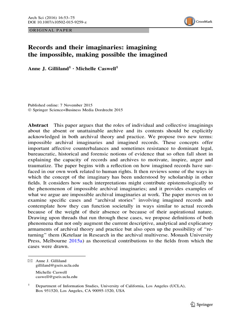 Records and Their Imaginaries - Imagining The Impossible, Making ...