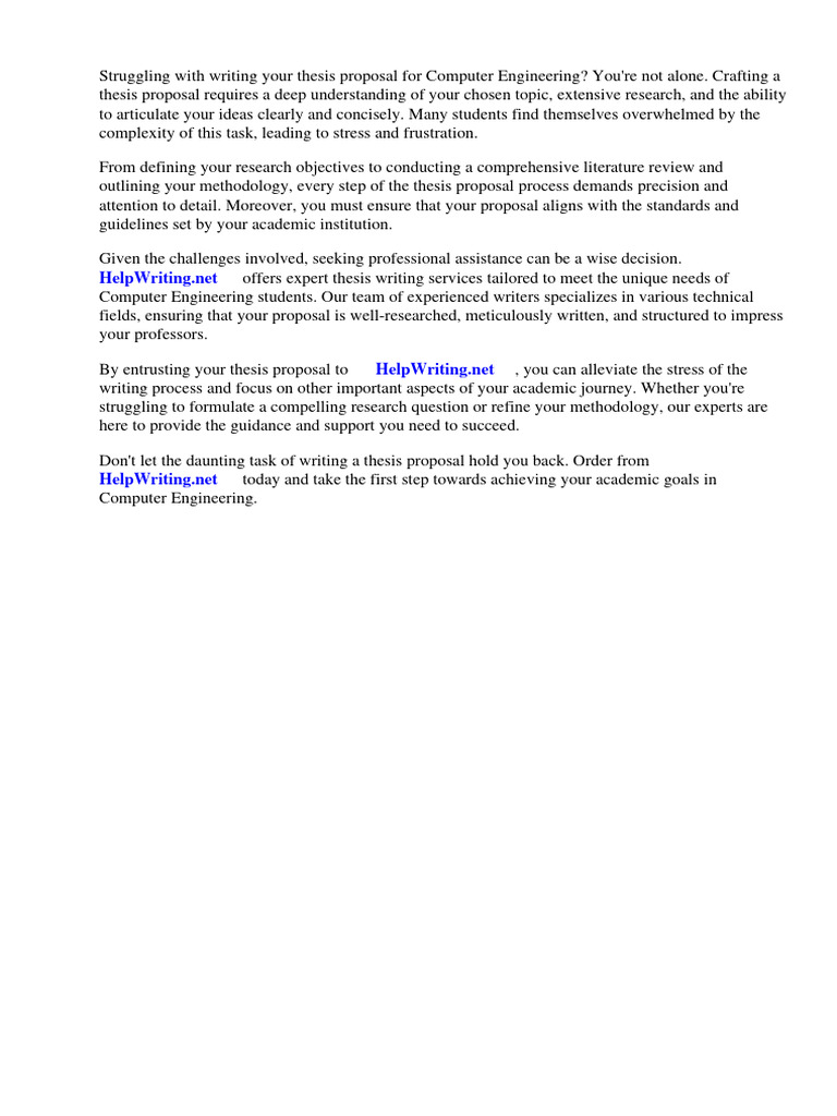 Thesis Title Proposal For Computer Engineering | PDF | Thesis | Engineering