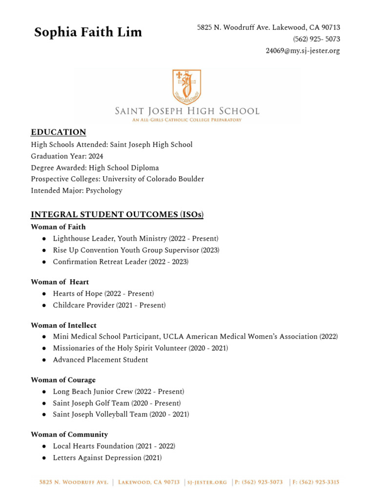 senior capstone resume template | PDF