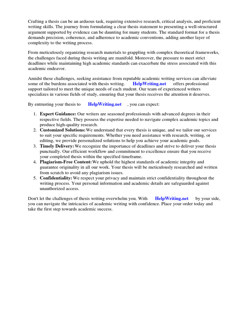 Thesis Standard Format | PDF | Thesis | Paragraph