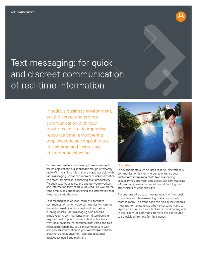 MOTOTRBO_Text_Messaging_Application_Brief | PDF | Text Messaging ...