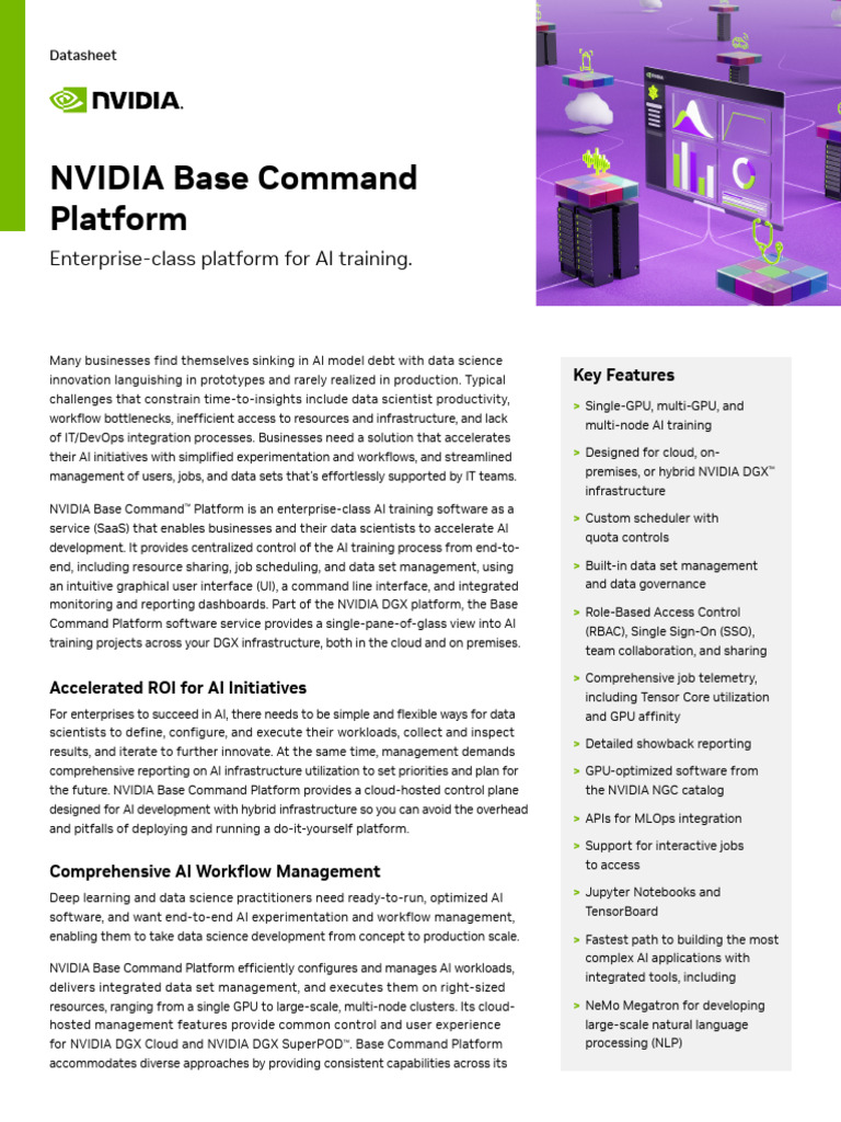 Nvidia DGX Base Command Platform Datasheet Us Web | PDF | Cloud ... Nvidia DGX Base Command Platform Datasheet Us Web | PDF | Cloud ...