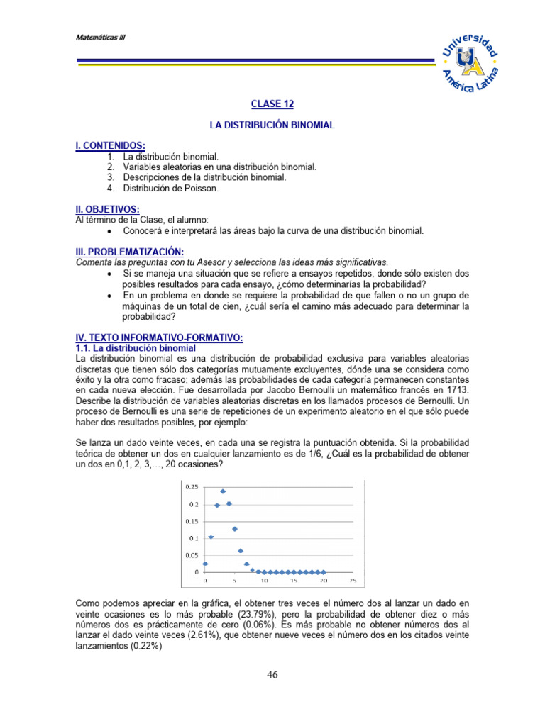 Sesion 12 Matematicas III | PDF | Probabilidad | Matemáticas