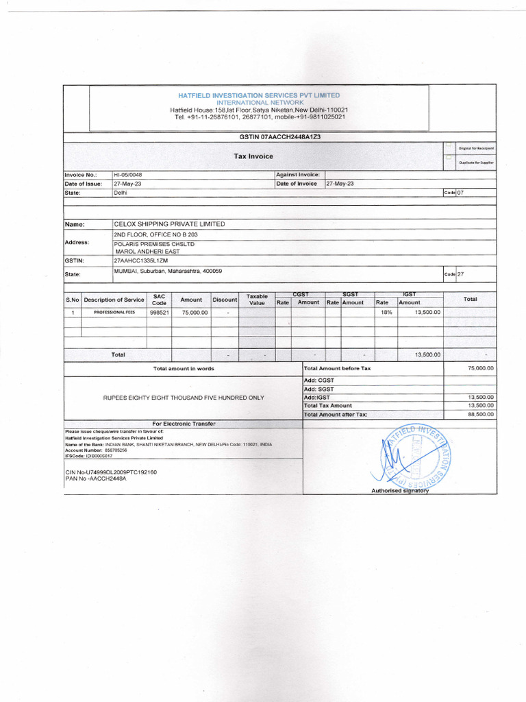 Invoice No 0048 Hatfield Celox | PDF | Invoice | Government