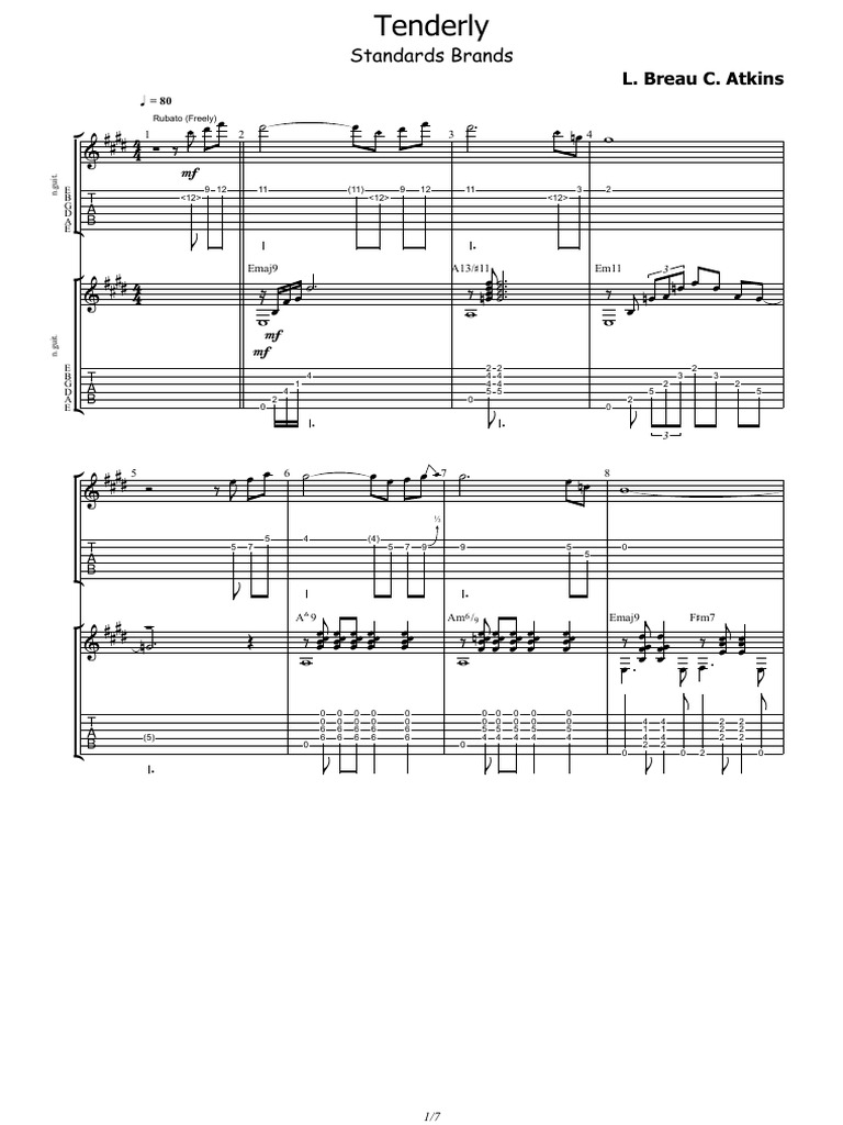 Tenderly Piano Sheet Music PDF | PDF