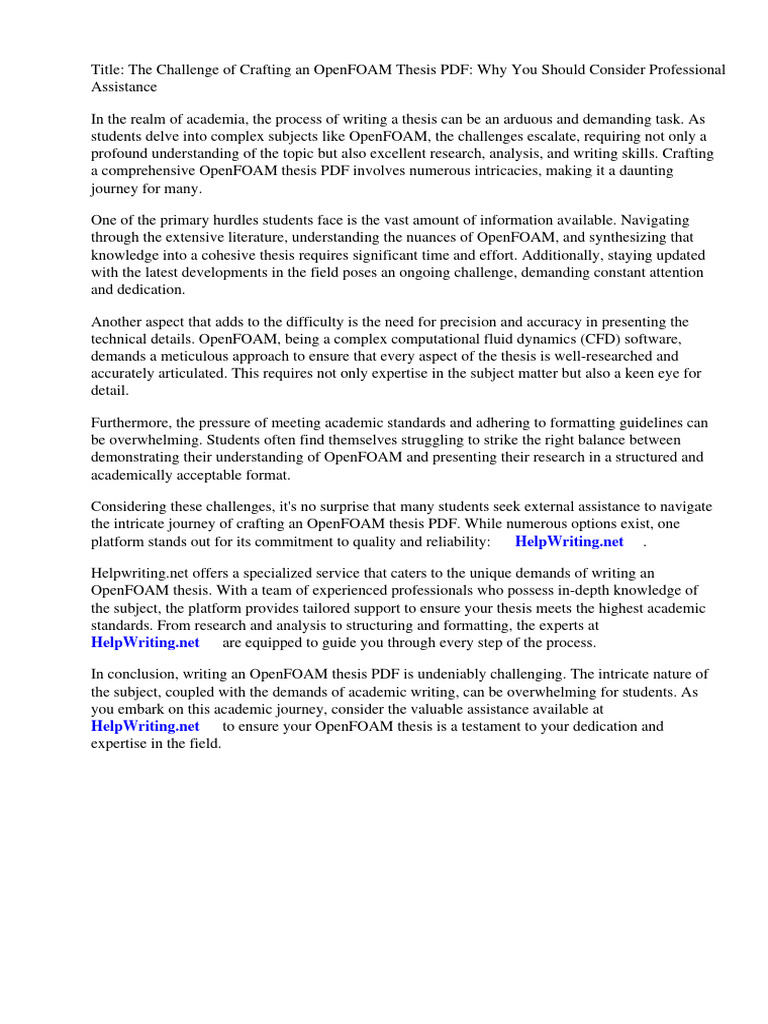 Openfoam Thesis Pdf Pdf Vortices Fluid Dynamics 