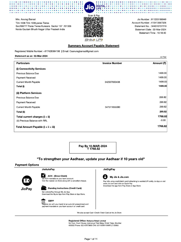 Telecom Bill | PDF