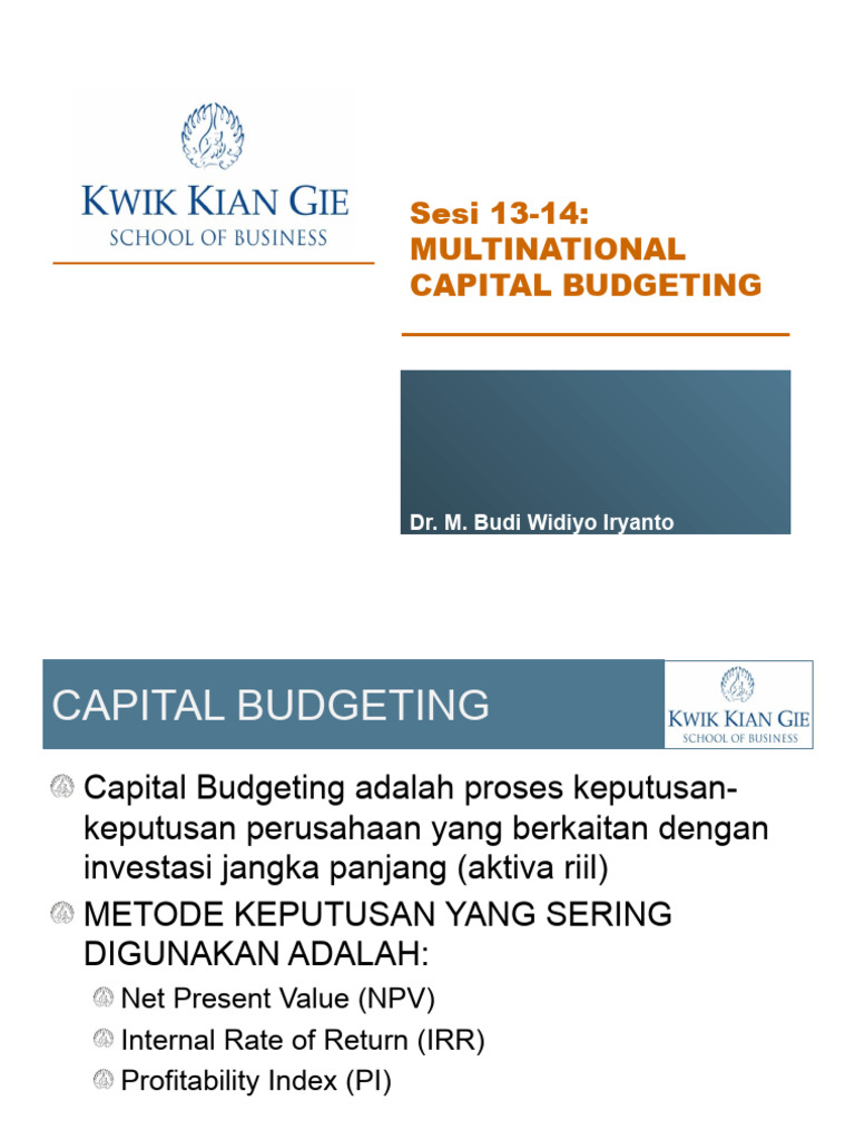 CAPITAL BUDGETING 01 | PDF | Capital Budgeting | Net Present Value