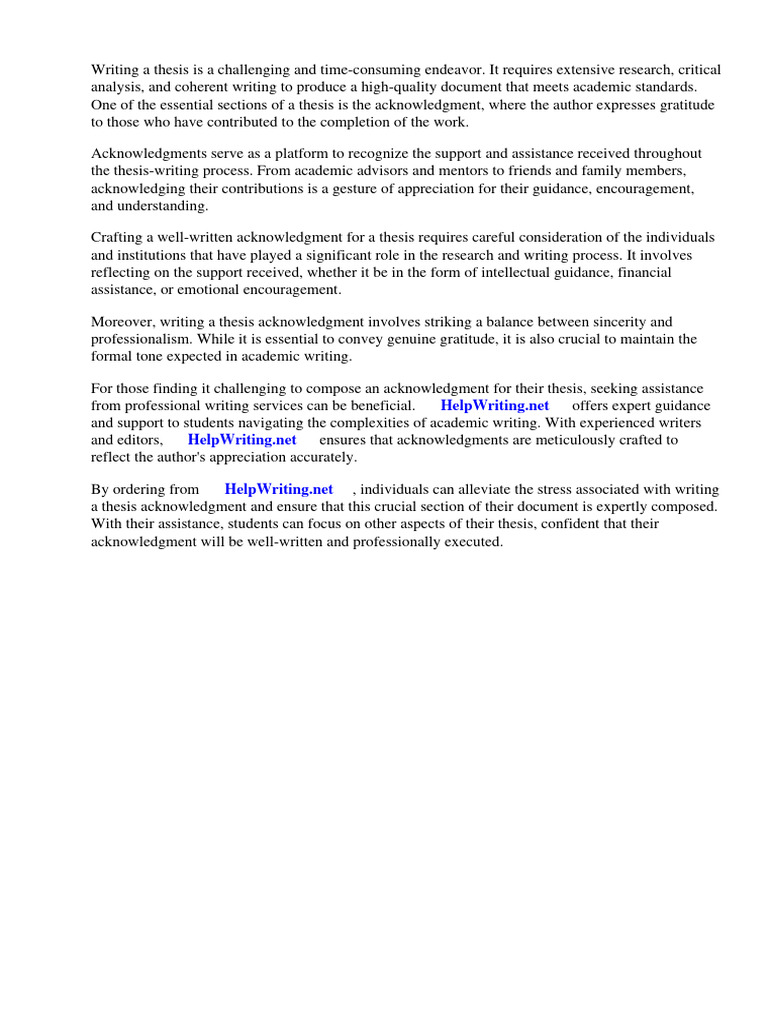 How To Write Acknowledgement For Thesis PDF | PDF | Gases | Customer ...