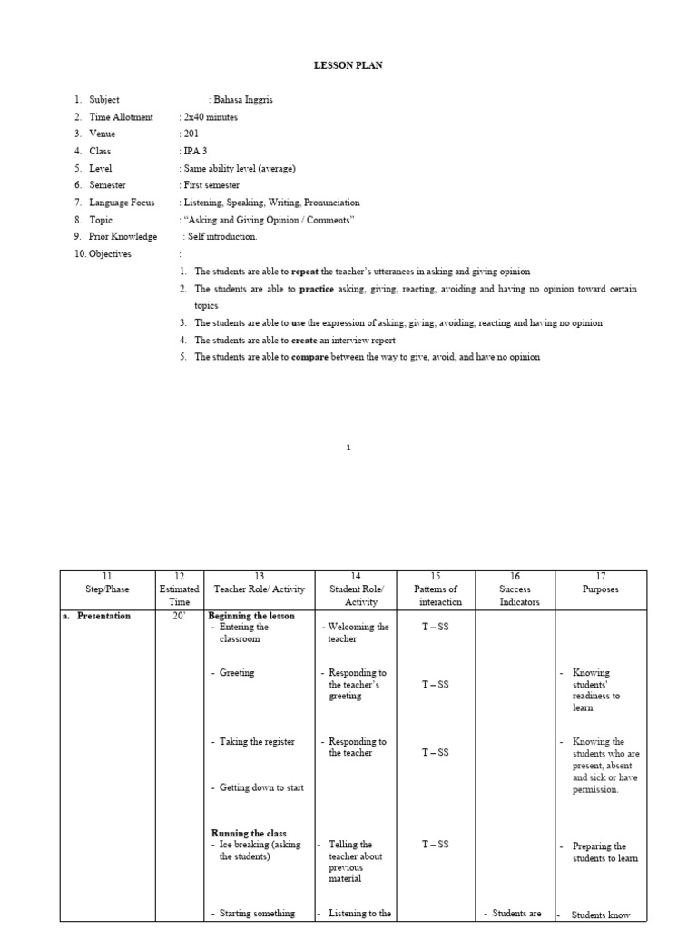 Lesson Plan Fix | PDF | Lesson Plan | Linguistics
