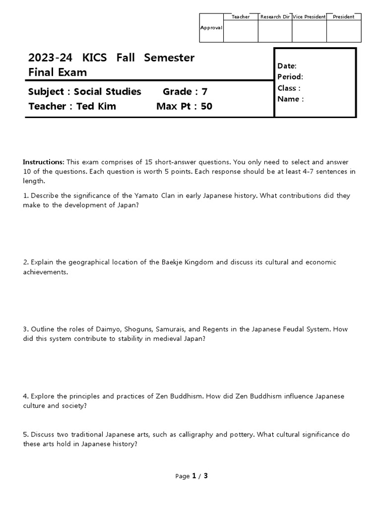 KICS Seocho G7 Social Studies Final Exam (2023 Fall Semester, Template ... KICS Seocho G7 Social Studies Final Exam (2023 Fall Semester, Template ...