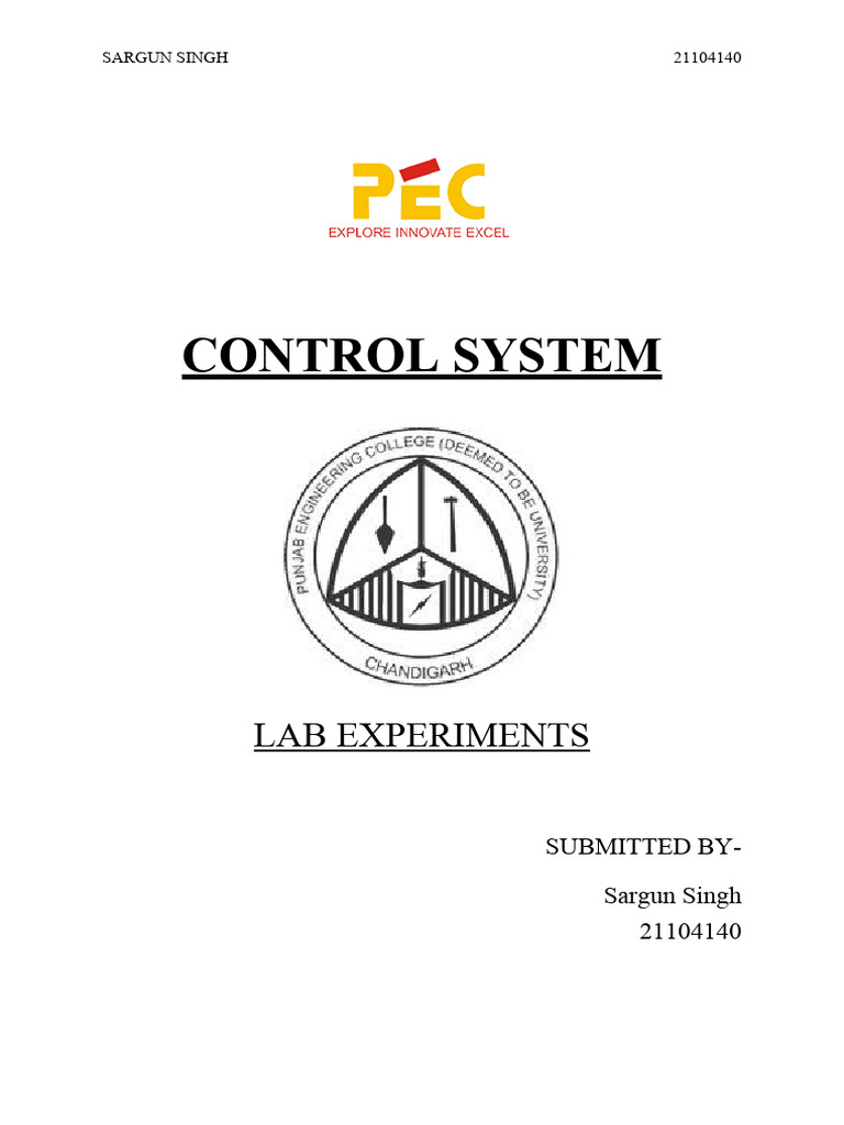 Control System Lab Experiments Overview | PDF | Control Theory ...