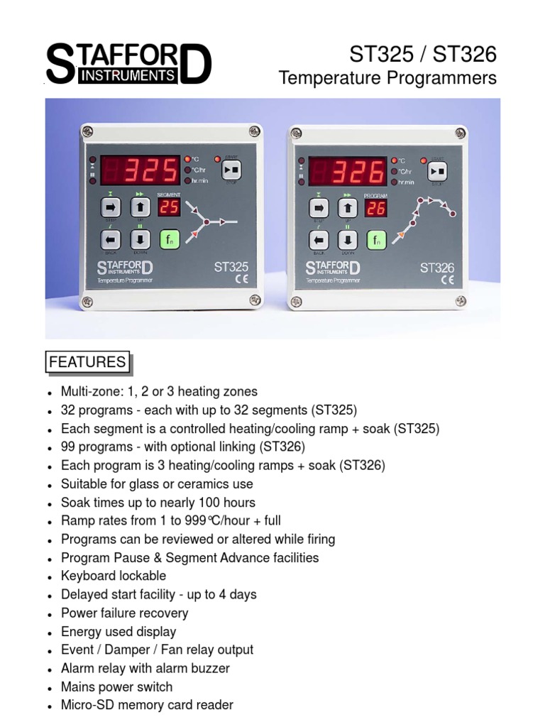 ST325 / ST326 Datasheet | PDF | Thermocouple | Relay
