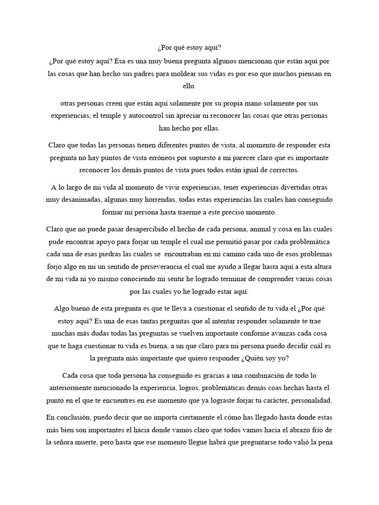 ¿Por qué estoy aquí | PDF