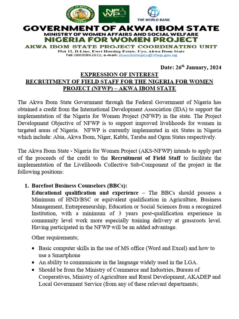 Aks NFWP Eoi BBC & CBF | PDF