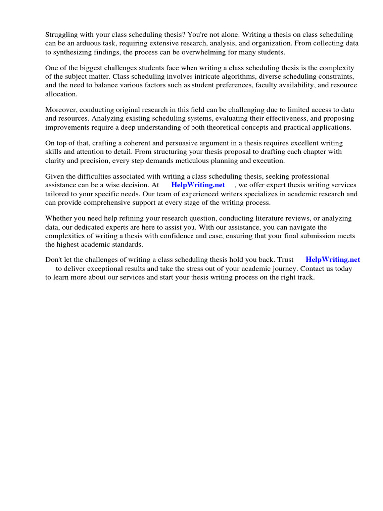 Class Scheduling Thesis | PDF | Thesis | Teachers