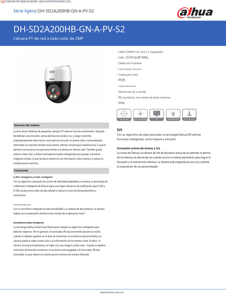 SD2A200HB GN A PV S2 - Datasheet - 20221017.en - Es | PDF | Vídeo ...