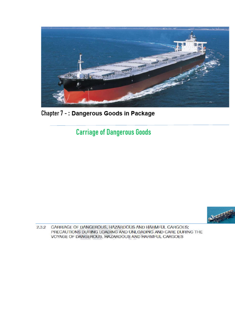 Chapter 7_ Dangerous Goods in Package | PDF | Dangerous Goods | Cargo