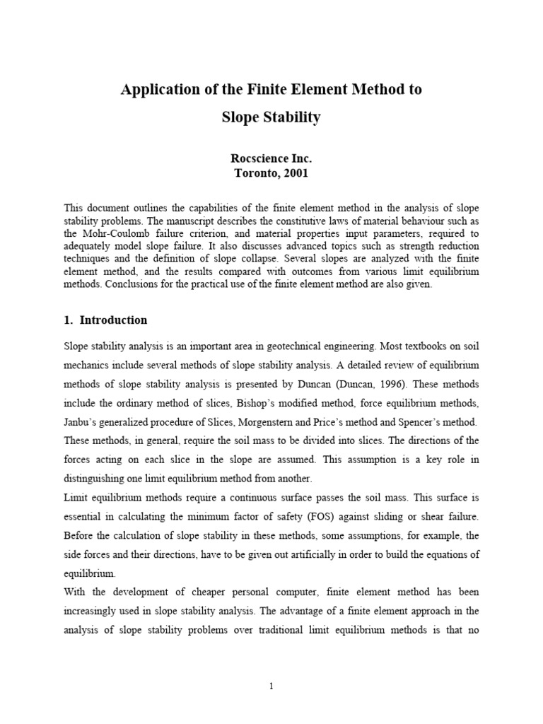 Phase2 in Slope Stability Analysis | PDF | Strength Of Materials ...