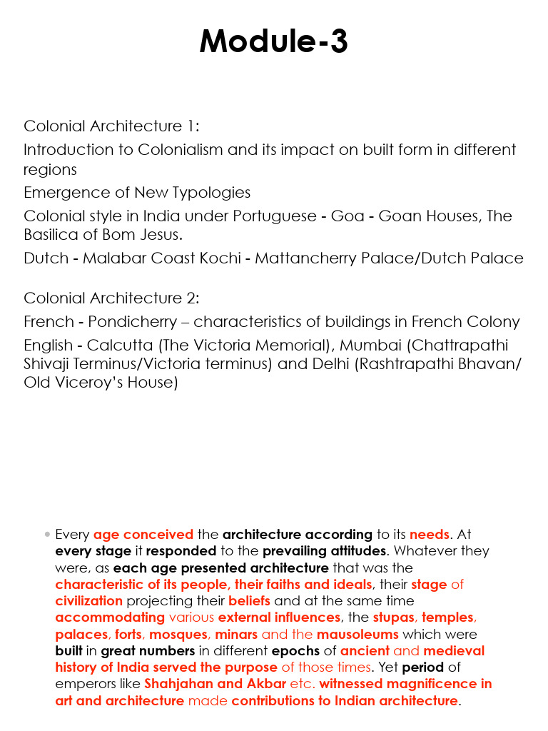 Module 3 Colonial Architecture | PDF | Architectural Design | Architecture