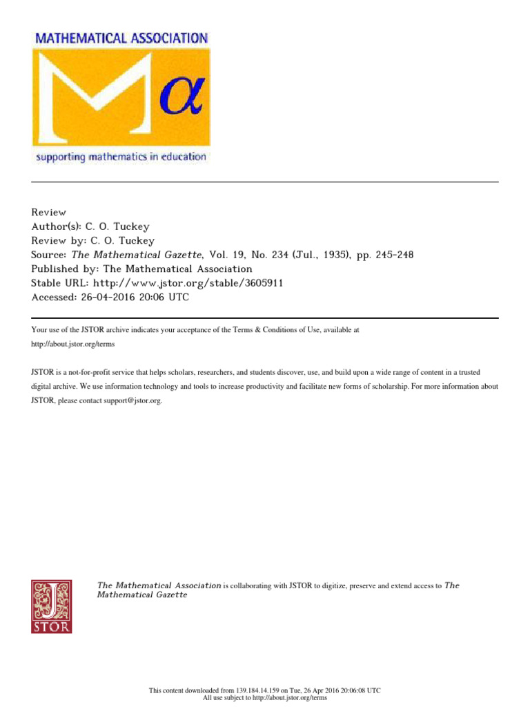 The Mathematical Association The Mathematical Gazette | PDF | Triangle ...