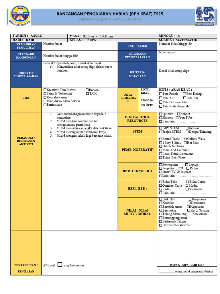 RPH 2022 MINGGU 20 Rabu | PDF