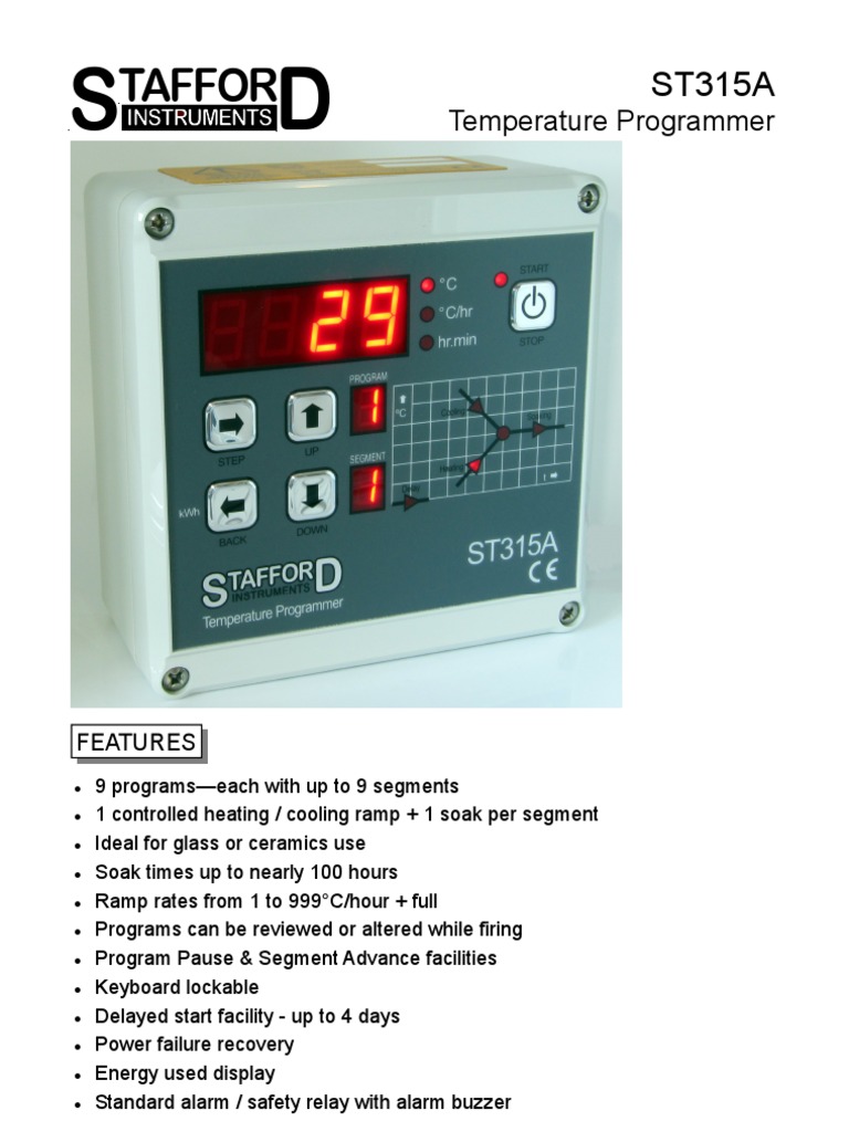 ST315A Kiln Temperature Controller | PDF | Thermocouple | Electrical ...