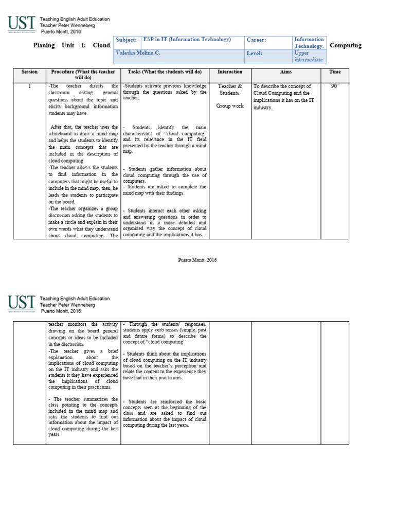 Planning Units Teaching | PDF | Verb | Question
