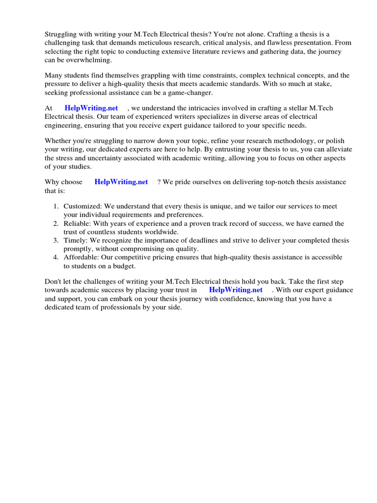 M.tech Electricalthesis Topics | PDF | Thesis | Engineering