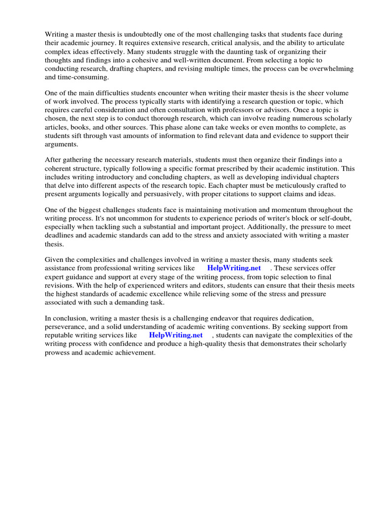Writing Master Thesis | Download Free PDF | Thesis | Science Writing Master Thesis | Download Free PDF | Thesis | Science