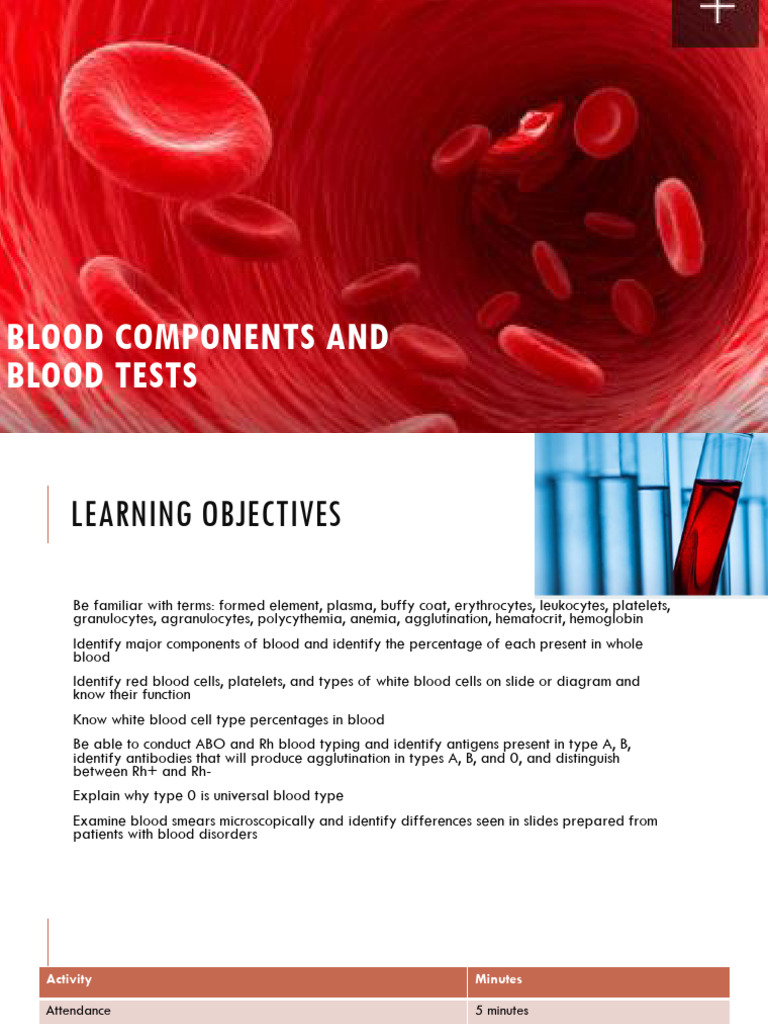 Lab 6 - Blood Components and Blood Test | PDF | White Blood Cell | Blood