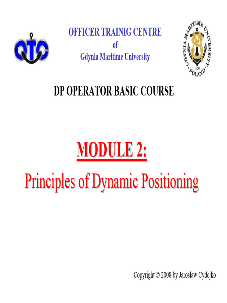 MODULE 2 - Principles of Dynamic Positioning | PDF | Control Theory | Kalman Filter