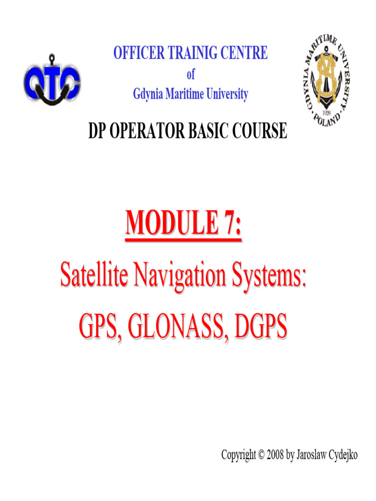 MODULE 7_Satellite Navigation Systems GPS GLONASS DGPS | PDF ...