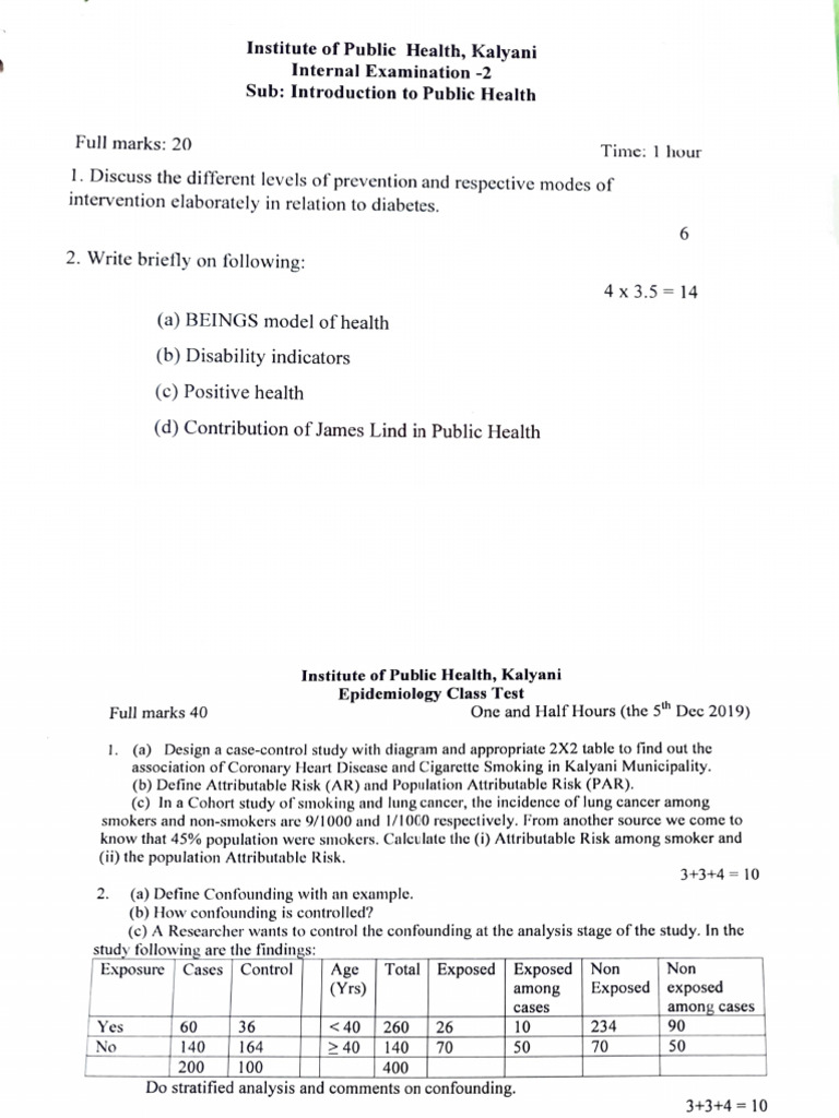 IPHK Internal Exam | PDF | Cohort Study | Sensitivity And Specificity