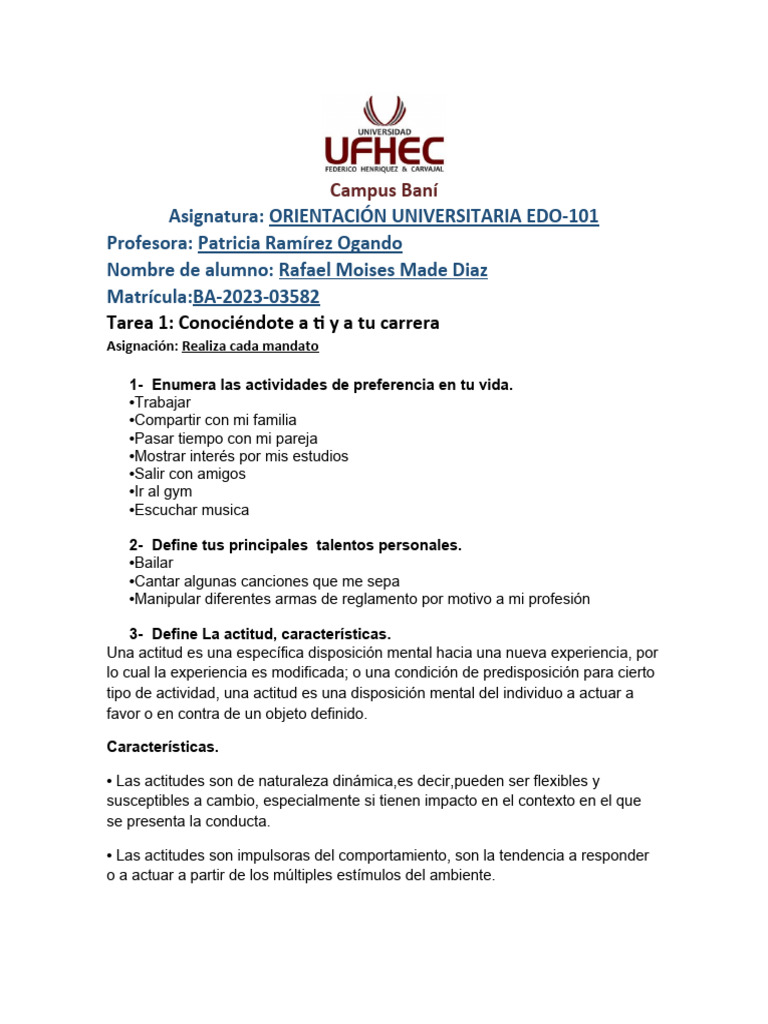 Tarea 1 Rafael Moises Made | PDF | Enseñando | Maestros