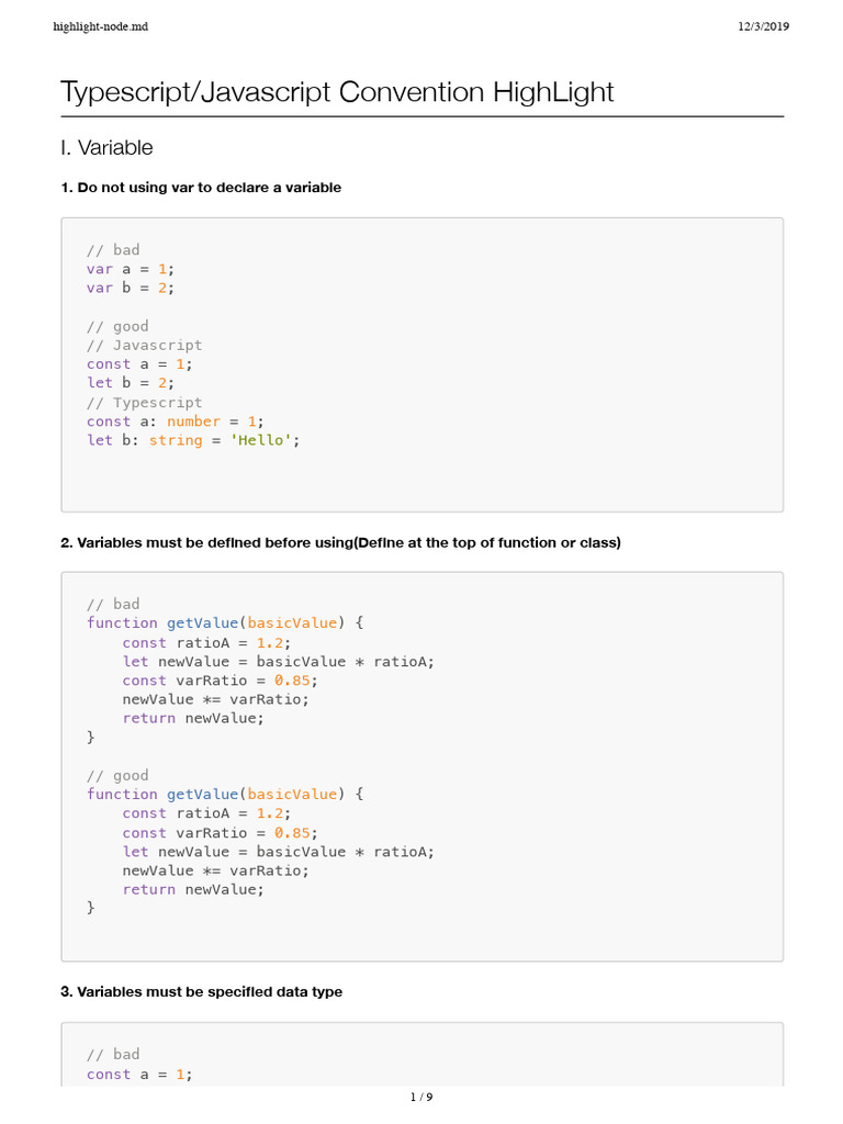 Javascript - Typescript HighLight Convention | PDF | Java Script | Computer Programming