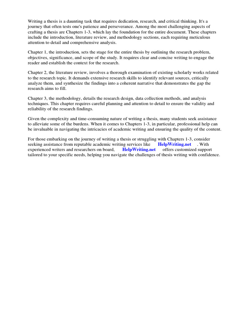 Parts of Thesis Chapter 1-3 | PDF | Thesis | Methodology