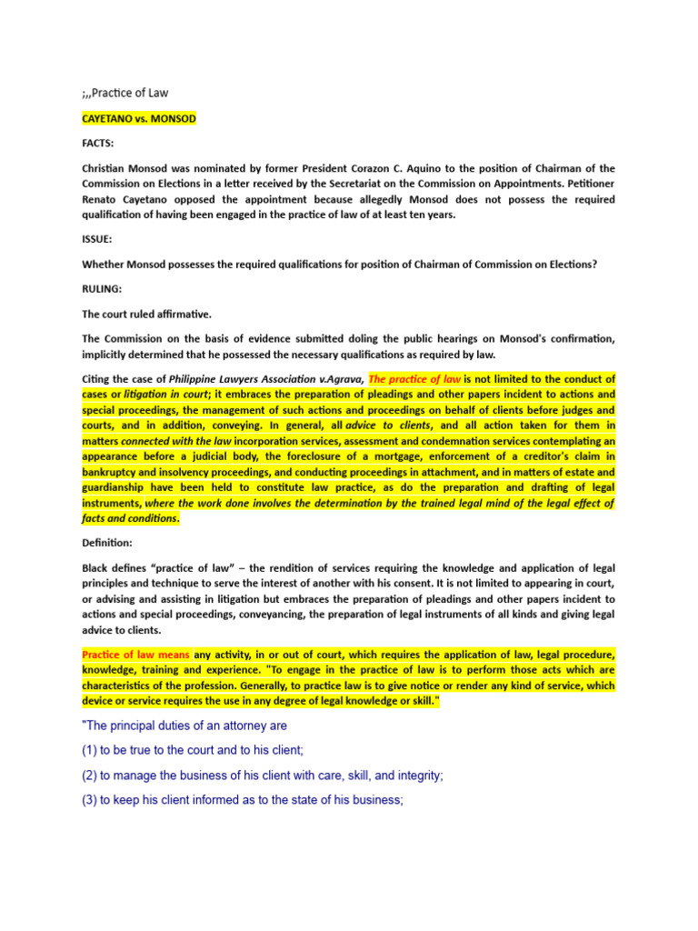 Case Digests - Legal Ethics | PDF | Lawyer | Practice Of Law
