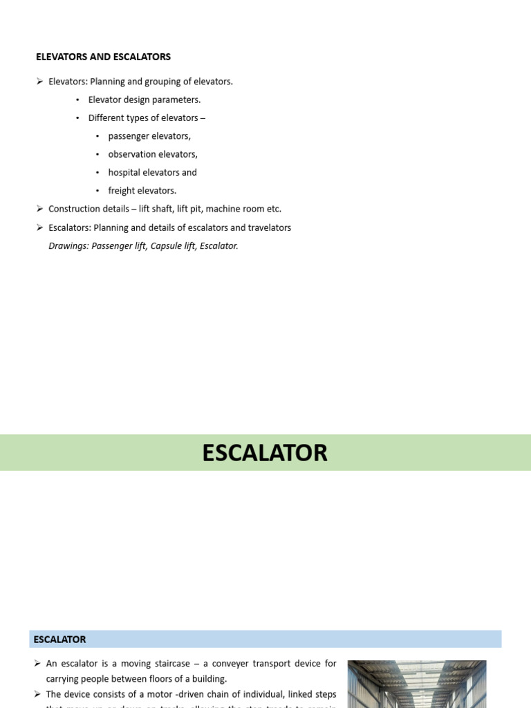 Module II - Escalators | PDF | Escalator | Stairs