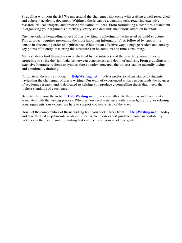 Inverted Pyramid Thesis | PDF | News | Essays